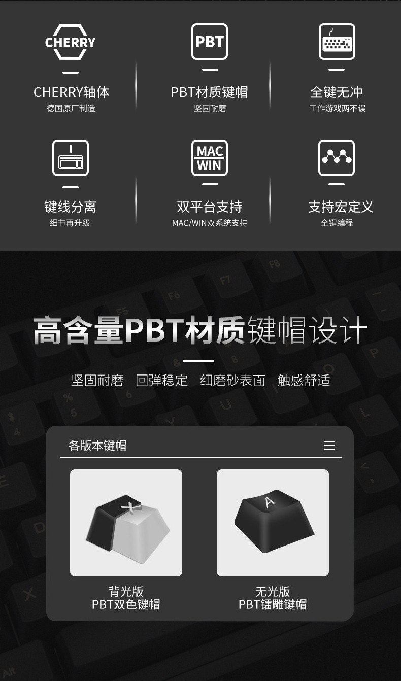 【高清图】GANSS GS-104C有线机械键盘 侧刻无光版 人体工程学键盘评测图解-ZOL中关村在线