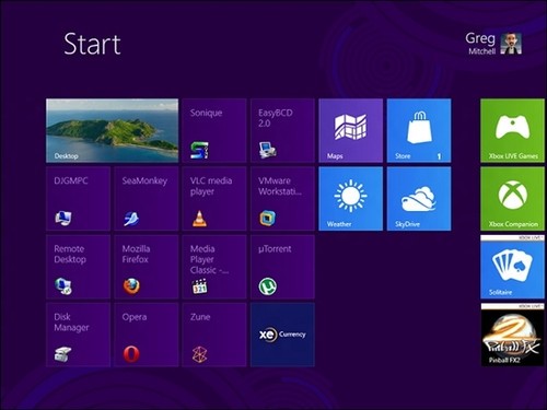 支持自由定制 五花八门的Win8开始屏幕_win8软件-中关村在线